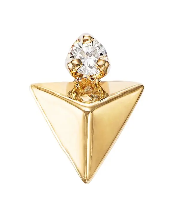 Zoe Chicco 14k Yellow Diamond Pyramid Stud Earring - Gold