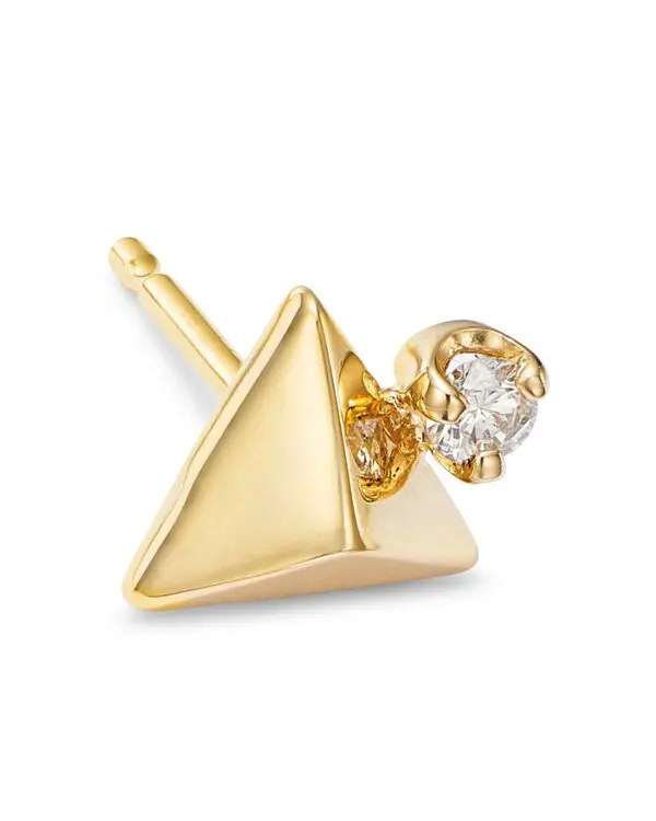 Zoe Chicco 14k Yellow Diamond Pyramid Stud Earring