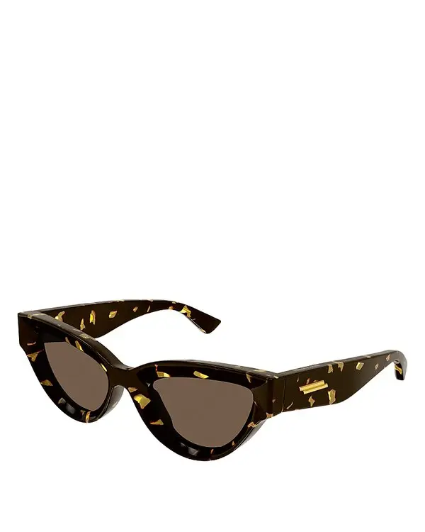 Bottega Veneta Edgy Cat Eye Sunglasses - Havana/brown Solid