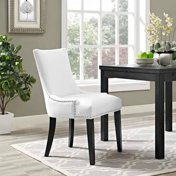 MODWAY Marquis Faux Leather Dining Chair - White