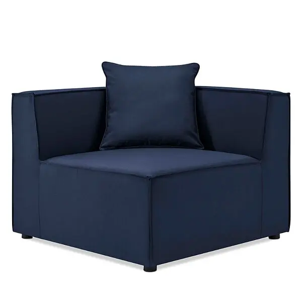 MODWAY Saybrook Outdoor Patio Upholstered Sectional Sofa Corner Chair - Navy