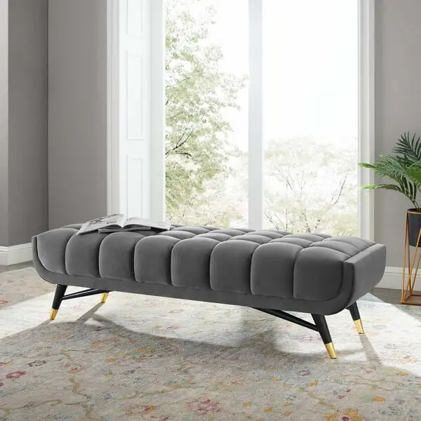 MODWAY Adept 60 Performance Velvet Bench - Gray