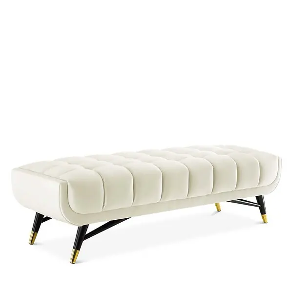 MODWAY Adept 60 Performance Velvet Bench - Ivory