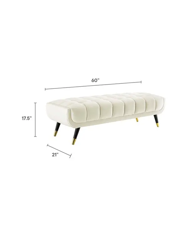 MODWAY Adept 60 Performance Velvet Bench - Ivory