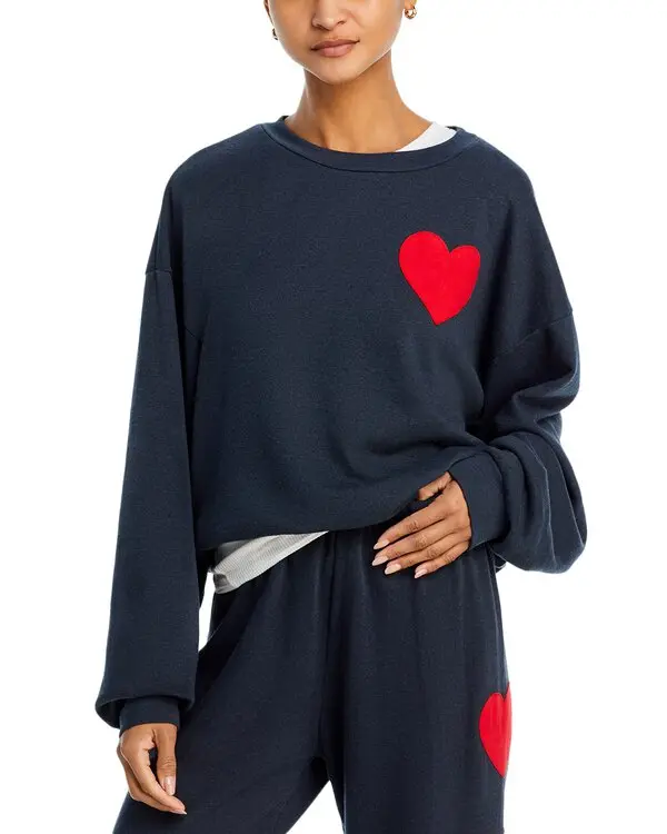 Aviator Nation Heart Stitch Crewneck Sweatshirt