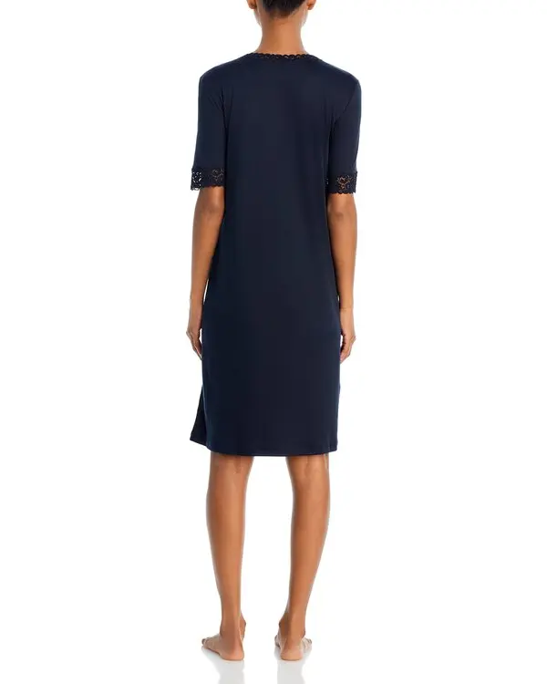 Hanro Moments Short Sleeve Nightgown - Black