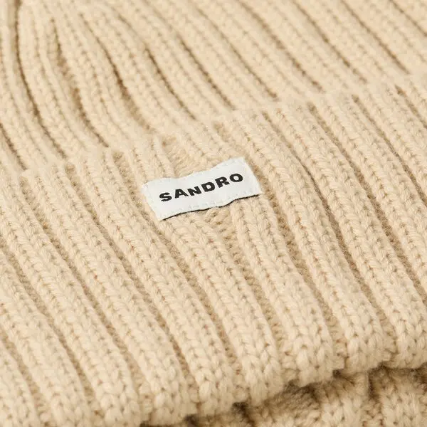 Sandro Rib Knit Hat - Butter Cream