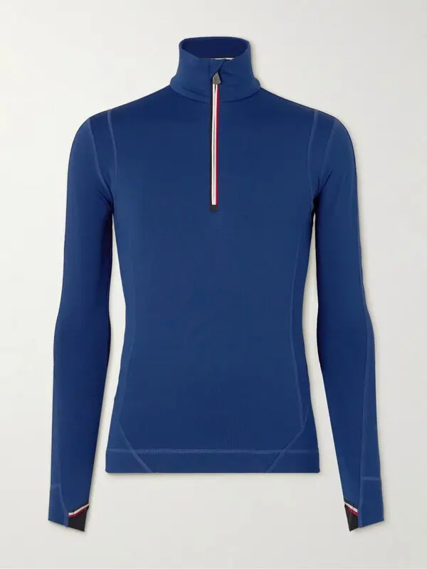 Moncler Slim-fit Polartec® Power Grid™ Half-zip Base Layer - Blue