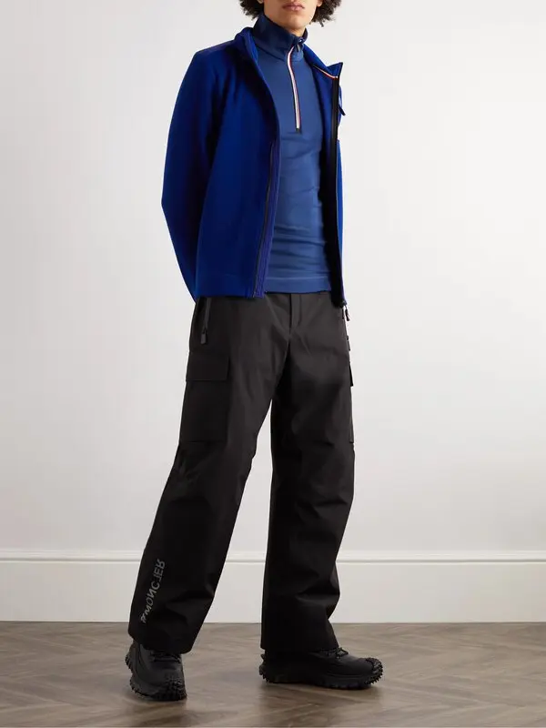 Moncler Slim-fit Polartec® Power Grid™ Half-zip Base Layer - Blue