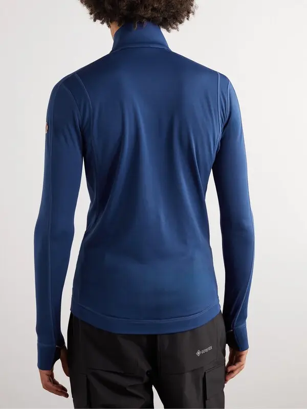 Moncler Slim-fit Polartec® Power Grid™ Half-zip Base Layer - Blue