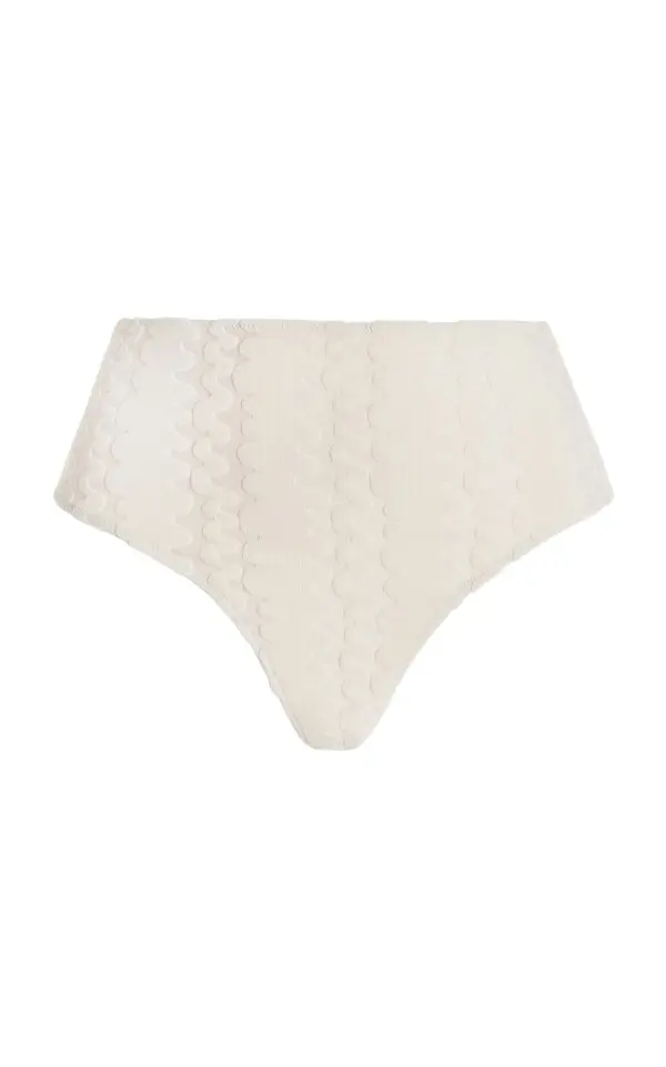 Oas Riva Ruched High-rise Bikini Bottom - Ivory