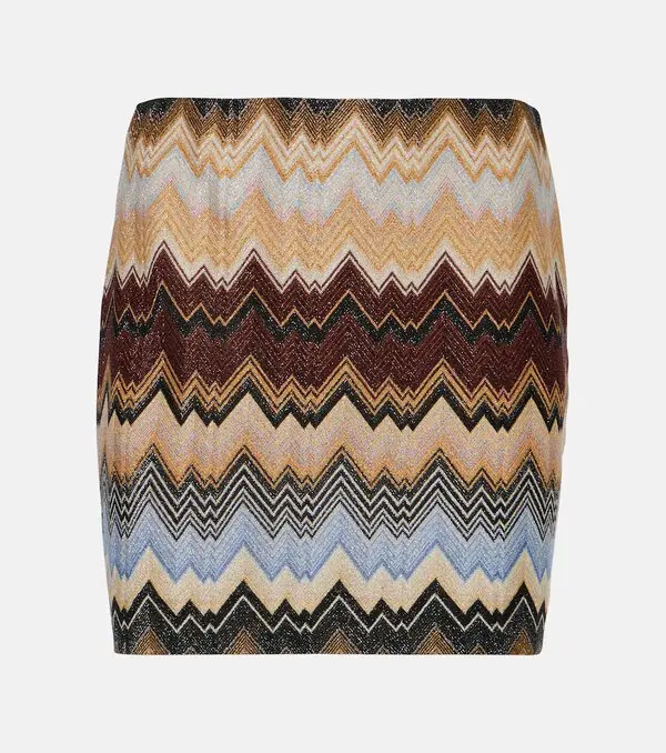 Missoni Zig Zag Metallic Knit Miniskirt