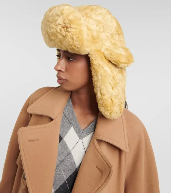Ruslan Baginskiy Fur Trapper Hat - Beige