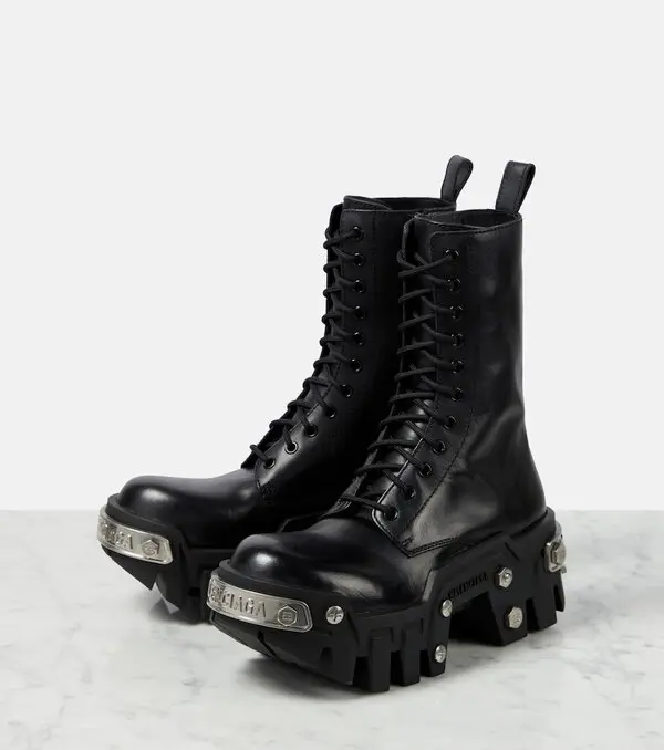 Balenciaga Bulldozer Leather Ankle Boots