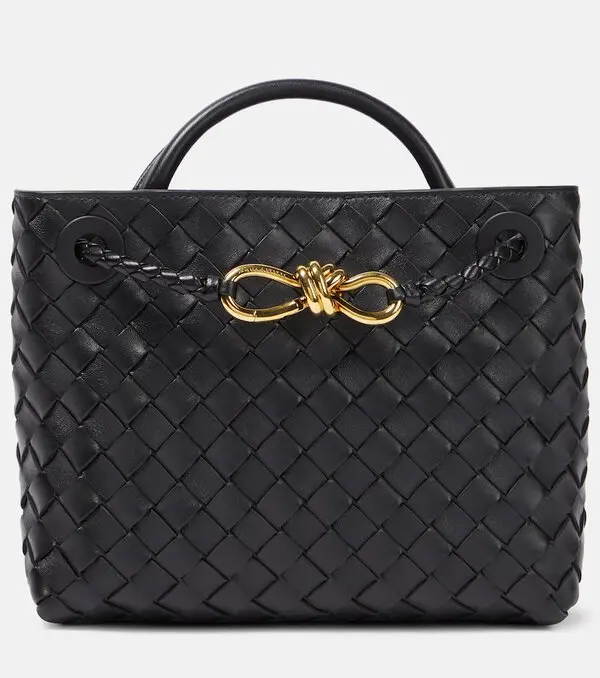 Bottega Veneta Andiamo Small Leather Tote Bag - Black