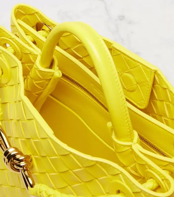 Bottega Veneta Andiamo Small Leather Tote Bag - Yellow