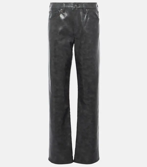 AGOLDE Sloane Mid-rise Straight Leather Pants