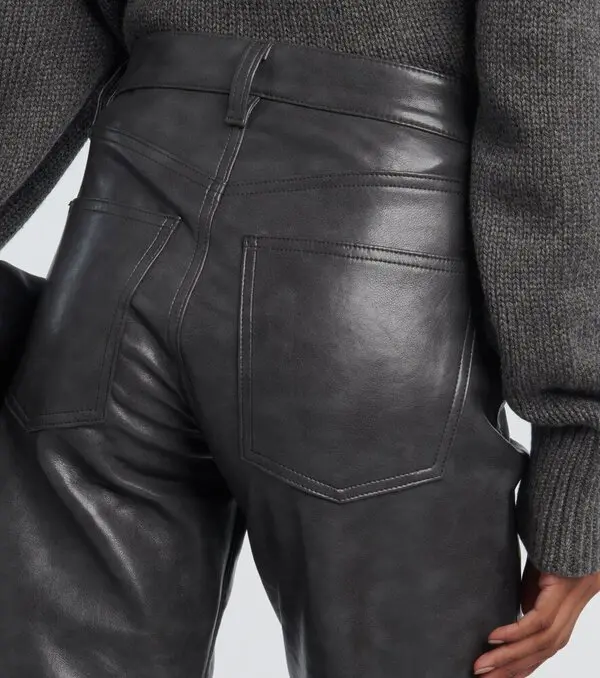 AGOLDE Sloane Mid-rise Straight Leather Pants
