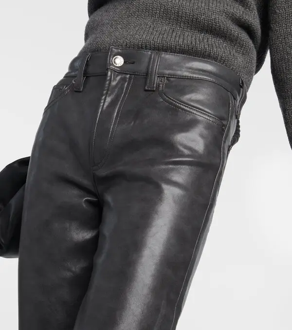 AGOLDE Sloane Mid-rise Straight Leather Pants
