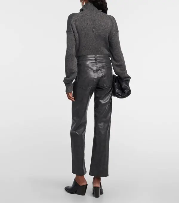 AGOLDE Sloane Mid-rise Straight Leather Pants
