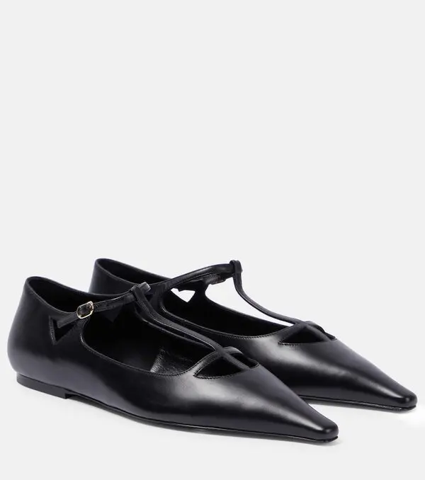THE ROW Cyd Leather Ballet Flats