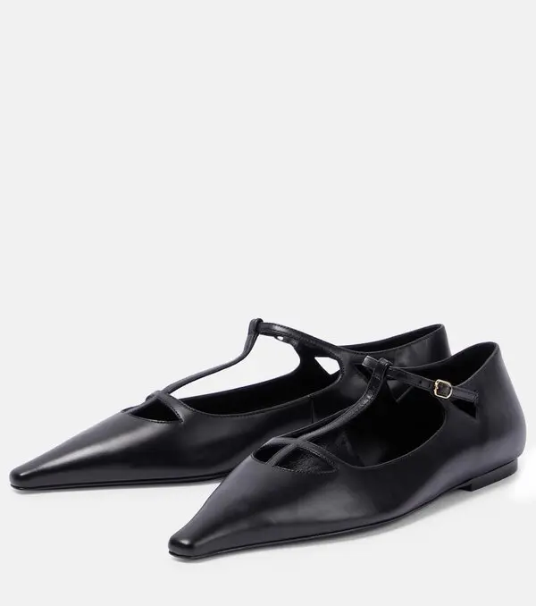 THE ROW Cyd Leather Ballet Flats