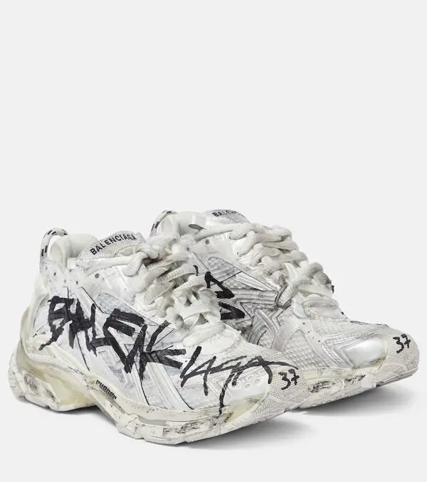 Balenciaga Runner Graffiti Leather Sneakers