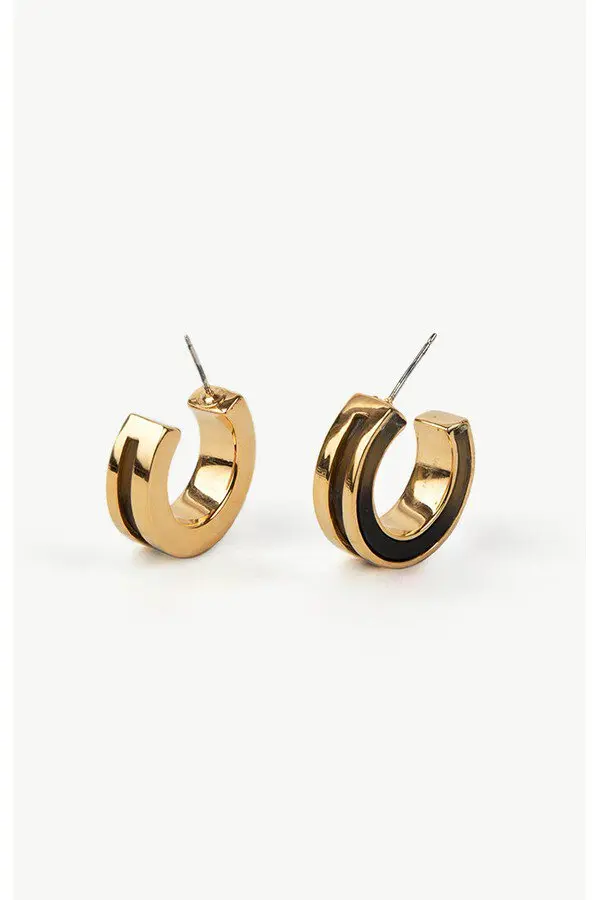 SOKO Anga Inlay Hoop Earrings - Gold