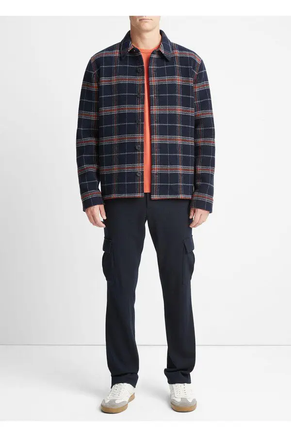 Vince Plaid Wool-blend Shirt Jacket