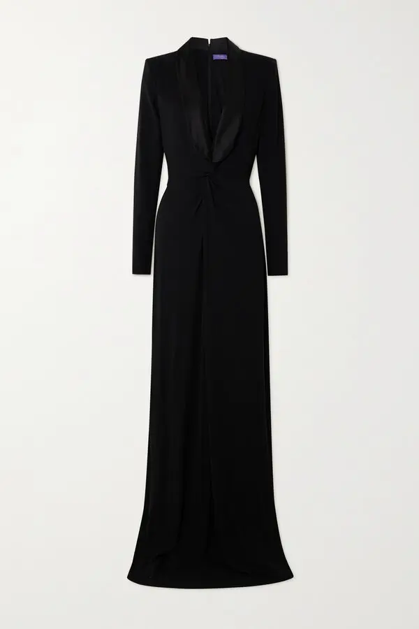 Ralph Lauren Danon Satin-trimmed Gown