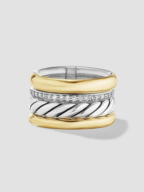 David Yurman Dy Mercer Multi Row Ring In Sterling - Silver