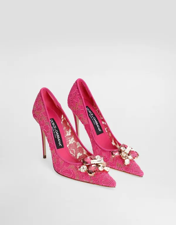 Dolce & Gabbana Lurex Lace Pumps - Fuchsia