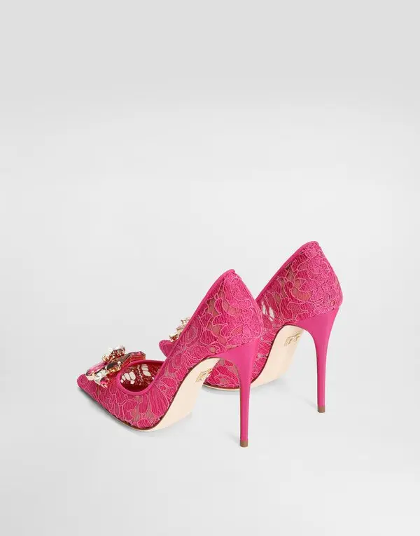 Dolce & Gabbana Lurex Lace Pumps - Fuchsia