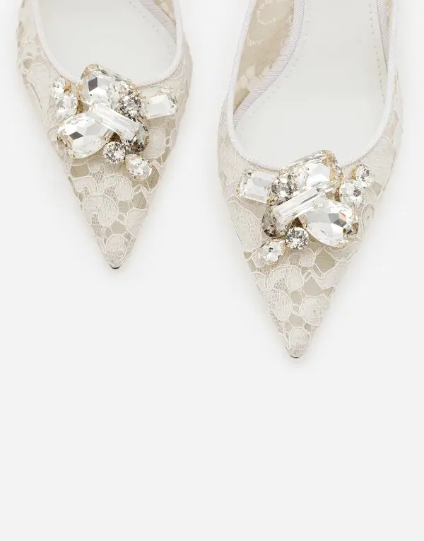 Dolce & Gabbana Lurex Lace Slingbacks With Brooch