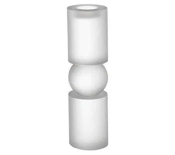 BARBARA KING 11' Geometric Frosted Glass Candle Pedestal - One-color