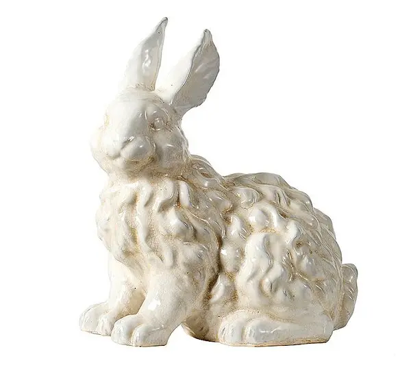 BARBARA KING 14' Ceramic Fluff Bunny Statue - One-color