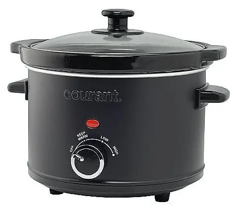 COURANT 2.5 Quart Round Shape Slow Cooker Bla Ck Matte Finish - One-color