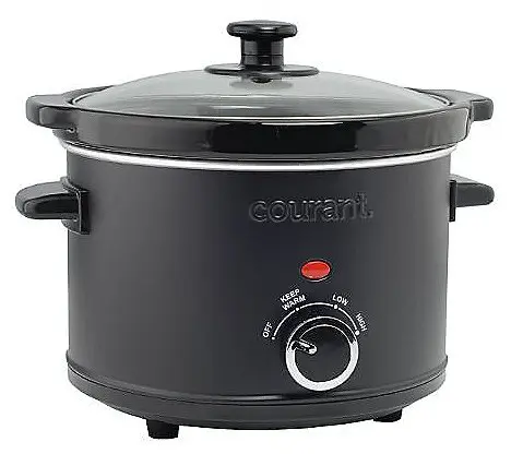 COURANT 2.5 Quart Round Shape Slow Cooker Bla Ck Matte Finish