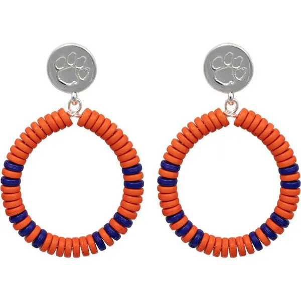 EMERSON STREET Clemson Tigers Raya Earrings - Silver