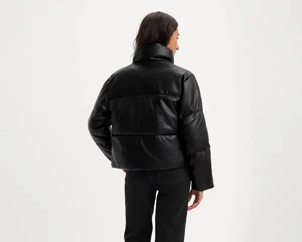 LEVI'S Faux Leather Puffer Jacket