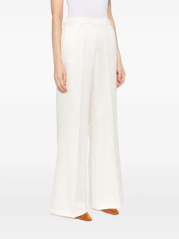 FORTE_FORTE Fine-ribbed Wide-leg Trousers