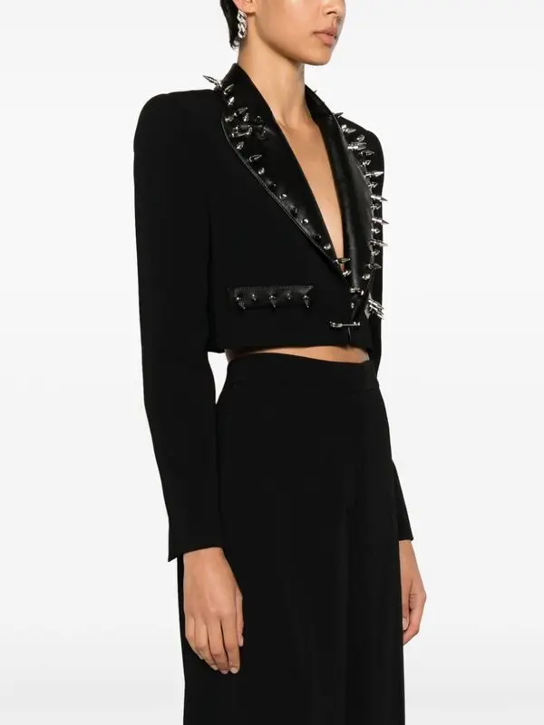 Moschino Spike Stud-embellished Cropped Blazer