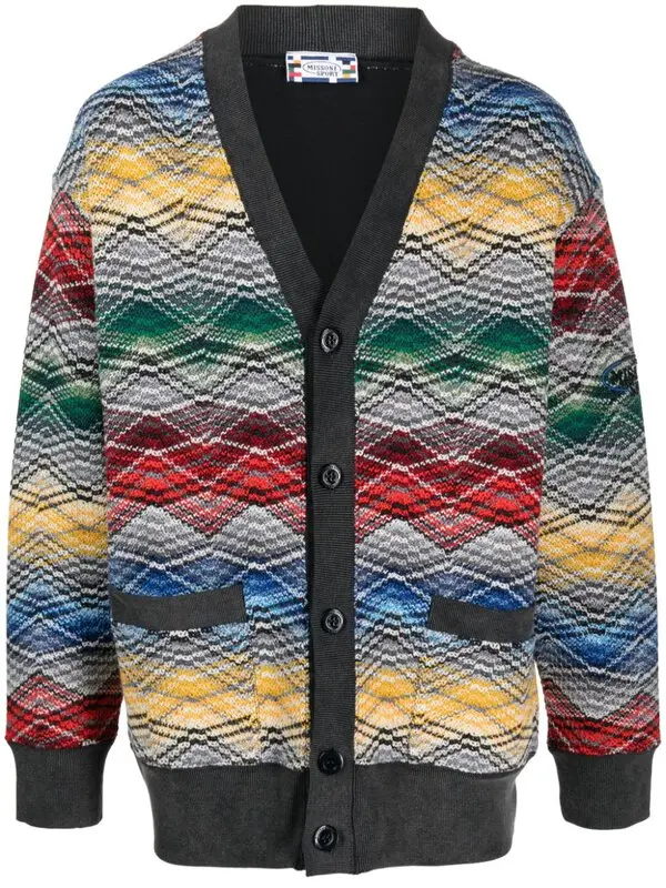 Missoni Zigzag V-neck Cardigan - Grey