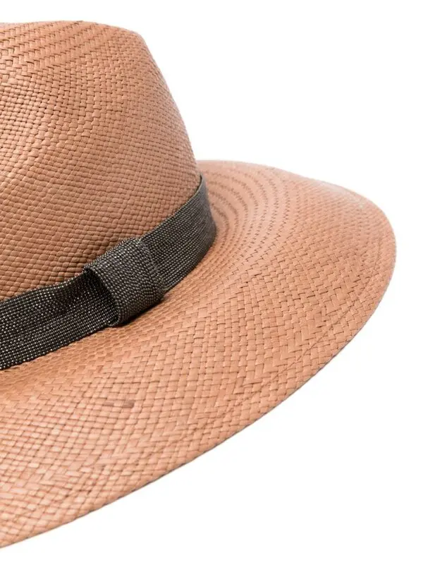 Brunello Cucinelli Monili-chain Wide-brimmed Fedora Hat
