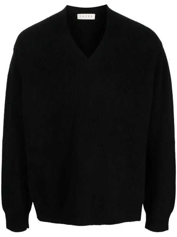 PAURA Cut-out Virgin Wool Jumper - Black
