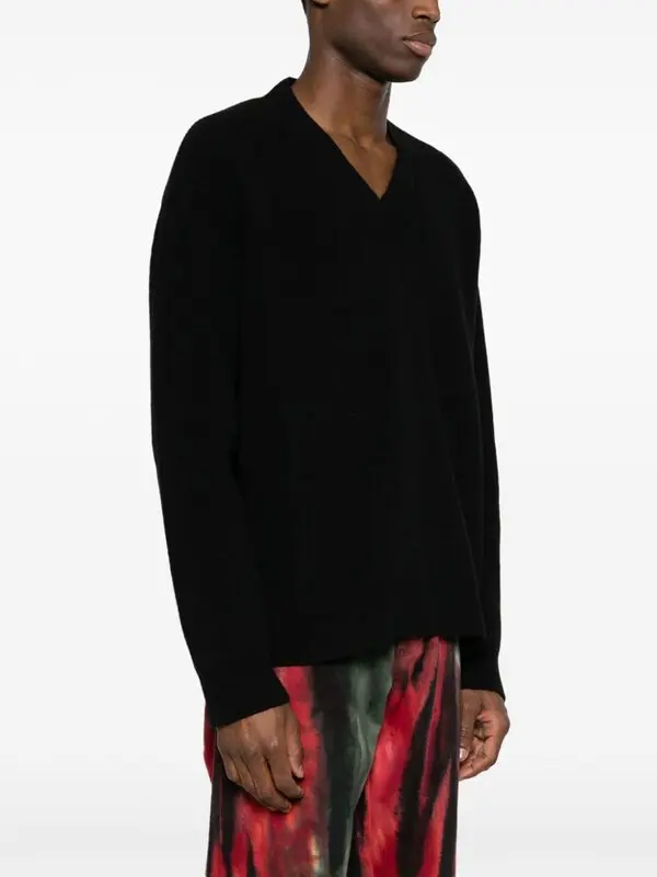 PAURA Cut-out Virgin Wool Jumper - Black