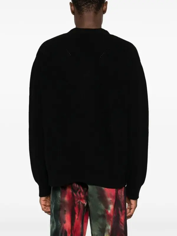 PAURA Cut-out Virgin Wool Jumper - Black