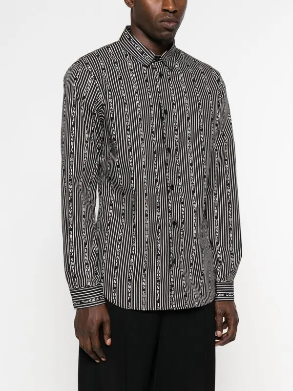 Versace Logo-print Striped Shirt