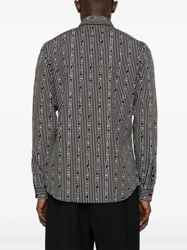 Versace Logo-print Striped Shirt