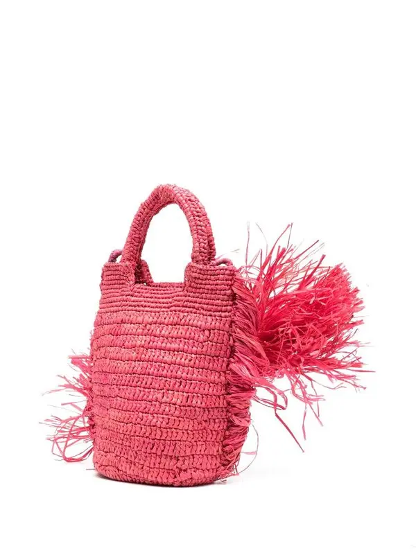MADE FOR A WOMAN Kifafa Frange Straw Crossbody Bag